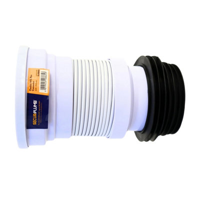 Securplumb Flexible Toilet Pan Connector White/Black (200mm - 350mm)