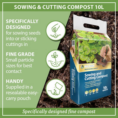 Seed & Cutting Compost 10L Bag, Professional Quality Fine Grade ...