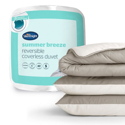 SEERSUCKER COVERLESS DUVET 2.5 TOG CREAM/TAUPE - KING