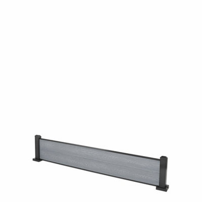 Select Composite 0.3m / 1ft Fence Panel & Corner - 2 Light Grey Flat ...