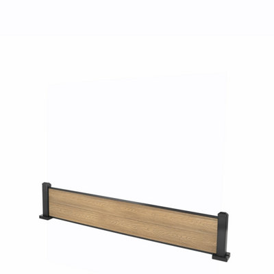 Select Composite 0.3m / 1ft Fence Panel & Post - 2 Teak Flat Composite ...