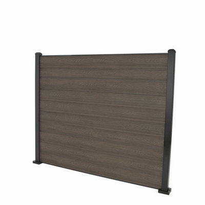 Select Composite 1.5m / 5ft Fence Panel & Corner Post - 10 Coffee Flat ...