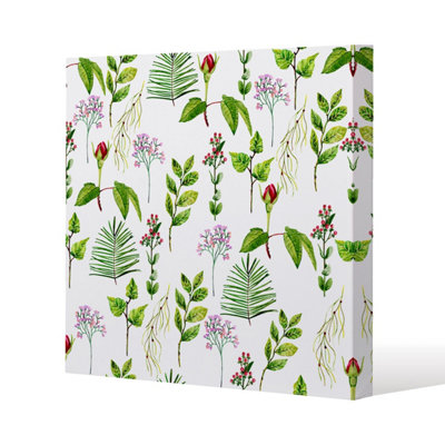 Selection of Leaves & Flowers (Canvas Print) / 77 x 77 x 4cm | DIY at B&Q