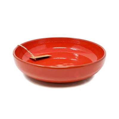 Selena Glazed Hand Dipped Solid Colour Kitchen Dining Large Bowl Red ...