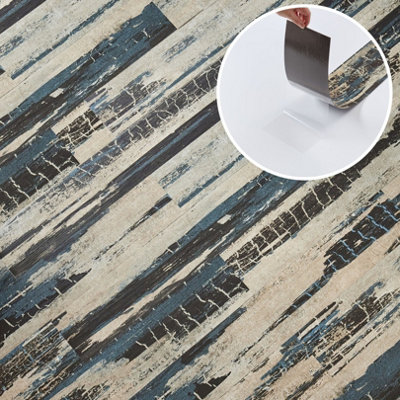 Self Adhesive Floor Planks - 10 pcs Pack Covers 1.39m² Peel and Stick ...