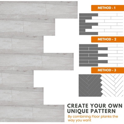 Self Adhesive Floor Planks - Pack of 10 Covers 1.39m² Peel & Stick ...