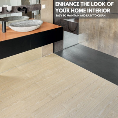 Self Adhesive Floor Planks - Pack of 7 Planks Covers 10.47 ft² (0.97m² ...