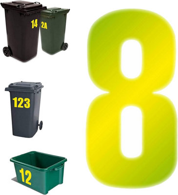 Self Adhesive Large Wheelie Bin Number Stickers Easy to Apply Vinyl ...