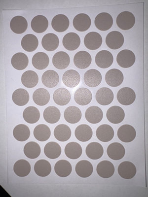 Self Adhesive Screw Hole Cap Covers - sheet of 50 CASHMERE