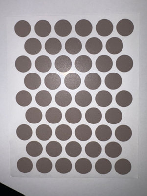 Self Adhesive Screw Hole Cap Covers - sheet of 50 CLAY/STONE GREY