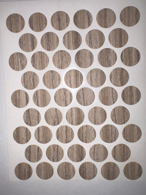 Self Adhesive Screw Hole Cap Covers - sheet of 50 ENDLESS OAK