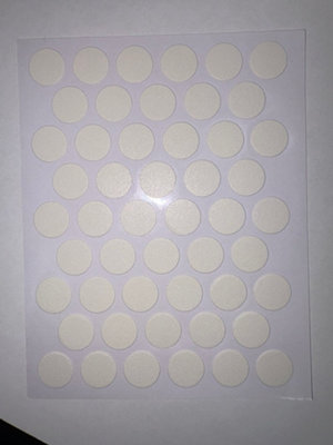 Self Adhesive Screw Hole Cap Covers - sheet of 50 IVORY