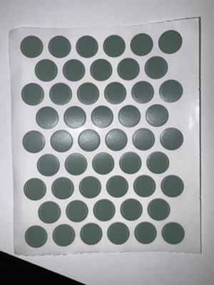 Self Adhesive Screw Hole Cap Covers - sheet of 50 REED GREEN