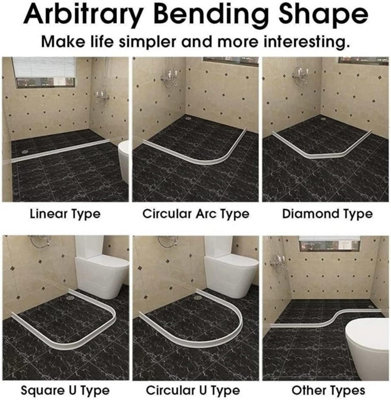 Self adhesive shower water retaining strip foldable safety partition ...