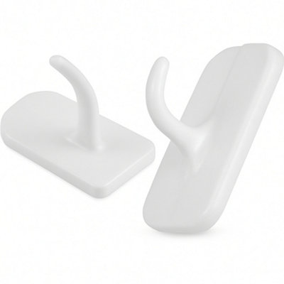 Self Adhesive Wall Hooks for Net Curtains Pack of 10 White Plastic ...