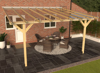 Self-Assembly Lean-To Pergola SkyLite Kit With EZ Glaze Glass Like ...