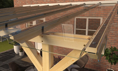 Self-Assembly Lean-To Pergola SkyLite Kit With EZ Glaze Glass Like ...