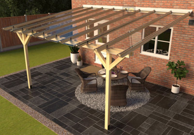 Self-Assembly Lean-To Pergola SkyLite Kit With EZ Glaze Glass Like ...