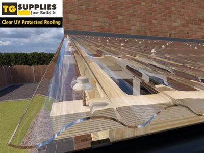 Self-Assembly Lean-To Pergola Vista Kit With Clear Corrugated Roofing ...