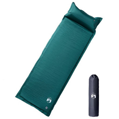 Self Inflating Camping Mattress with Pillow 1-Person Green | DIY at B&Q