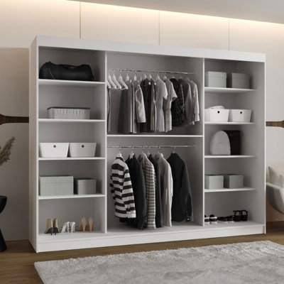 SELFIE 250 Large Sliding Door Wardrobe Modern Bedroom Furniture Storage ...