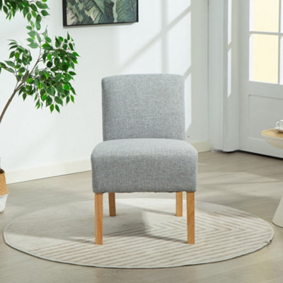 Selina Fabric Armless Accent Chair - Light Grey