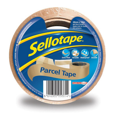 Sellotape Brown Parcel Packing Tape (48mm x 50m, 2 Pack) - Extra Thick ...