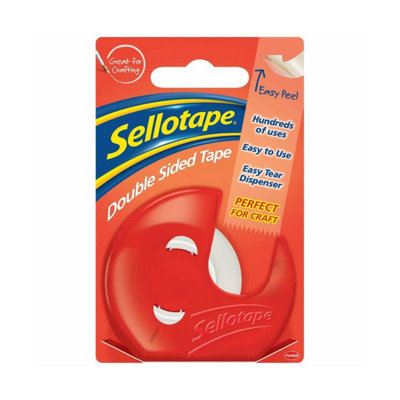 Sellotape Double Sided Tape (15mm x 5m, 3 Pack) with Red Dispenser ...