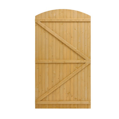 Semi Arch Pine Garden Gate Sturdy Framed Design with Latch & Classic ...