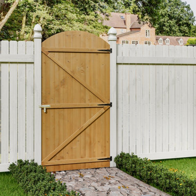 Semi Braced Arch Top Strong Wooden Garden Gate with Latch H 210 cm x W ...