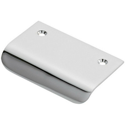 Semi Concealed Cabinet Finger Pull Handle 52mm Fixing Centres Polished ...