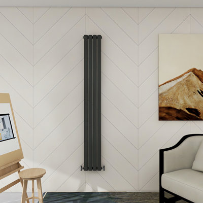 Sena Dura Oval Column Single 1800mm x 236mm Radiator - Anthracite