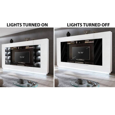 Sensis Entertainment Unit in White High Gloss for Up to 65" TVs ...