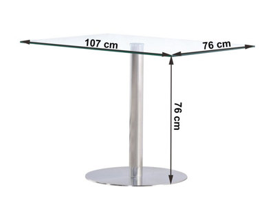 Sephora 107cm Small Glass Dining Table