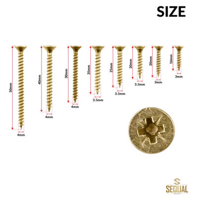Sequal 332 Piece Screws Assortment With Compartment Box, 8 Different ...
