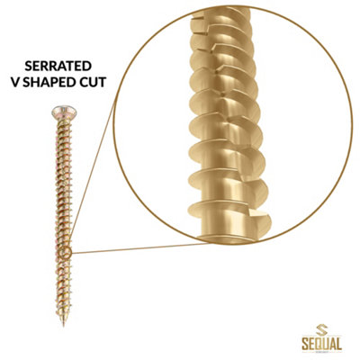SEQUAL EASY DRIVE COUNTERSUNK DIRECT CONCRETE SCREWS, 40MM (20 PACK)