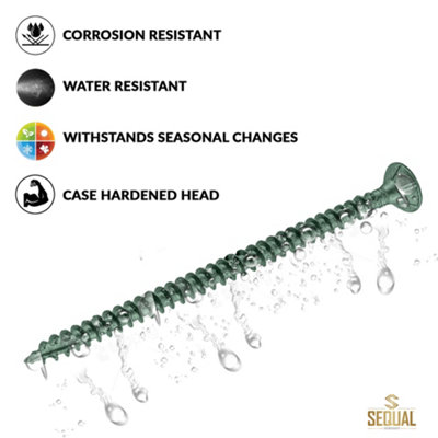 SEQUAL Ultimate Multipurpose Decking Screws, External Wood Screws, M4 x ...