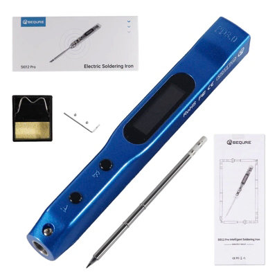 SEQURE SI012 Pro Intelligent OLED Electric Soldering Iron T12-B2 Tip Blue