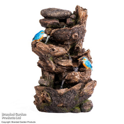 Serenity Cascading Tree Trunk Water Feature with Kingfisher LED ...