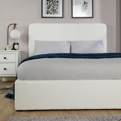 Serenity Double Ottoman Storage Gas Lift Boucle Upholstered Bed