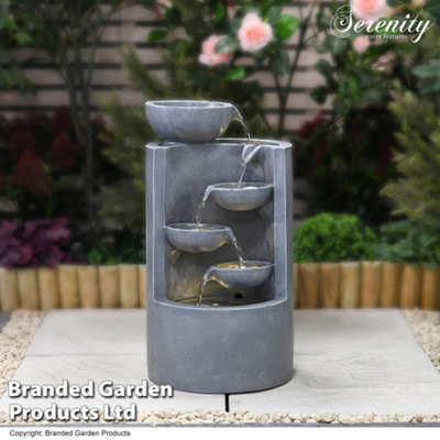 Buy Serenity Four Bowl Cascading Water Feature With LED Lights ...