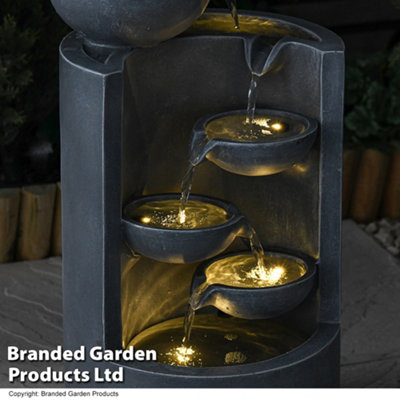 Buy Serenity Four Bowl Cascading Water Feature With LED Lights ...