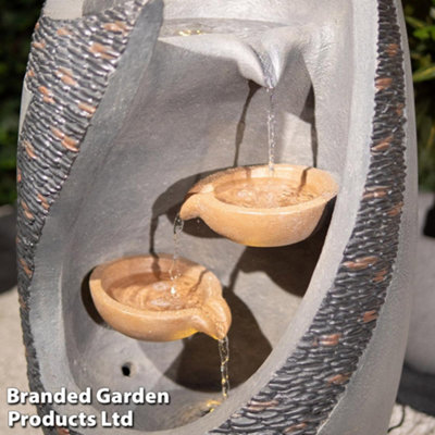 Serenity Garden Flame Effect Cascading Vase Water Feature, Outdoor ...