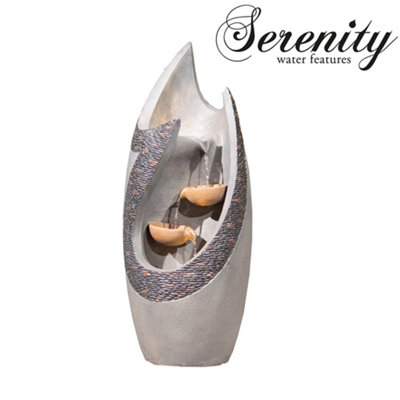 Serenity Garden Flame Effect Cascading Vase Water Feature, Outdoor ...