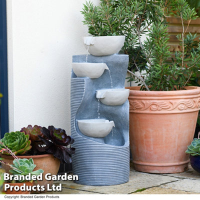 Serenity Large Four Bowl Cascading Water Feature with 4 LED Lights ...