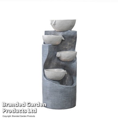 Serenity Large Four Bowl Cascading Water Feature with 4 LED Lights ...