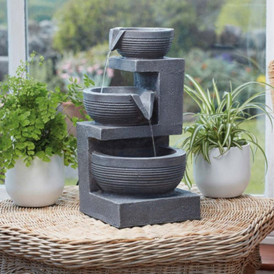 Serenity Tiered Bowl Indoor and Outdoor Water Feature LED Lighting