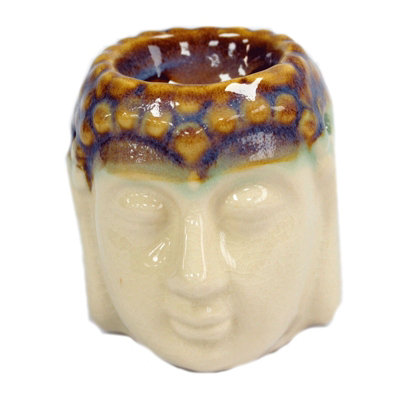 SERENITYY BUDDHA OIL BURNER IVORY & MINT - GLAZED TEA LIGHT OIL LAMP ...