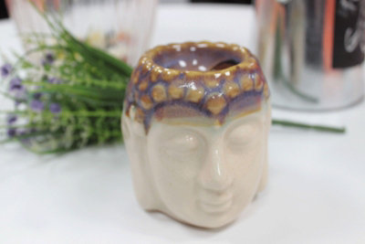 SERENITYY BUDDHA OIL BURNER IVORY & MINT - GLAZED TEA LIGHT OIL LAMP ...