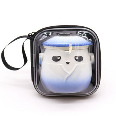Serenityy Panda Teapot Set with Three Cups - Sky Blue, 4-piece set, 678g.